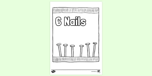 Packet of 6 Nails Colouring | Colouring Sheet (teacher made)