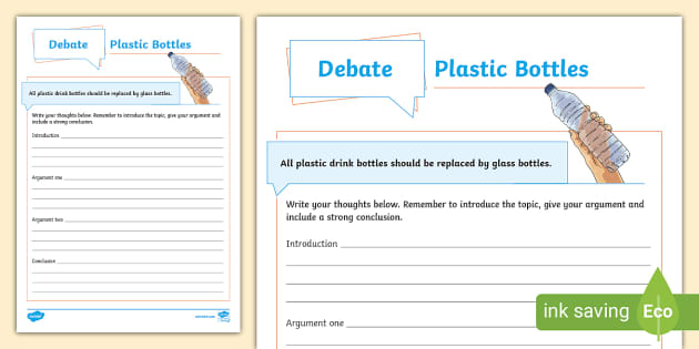 Plastic Bottles Debate Writing Frame (teacher made) - Twinkl