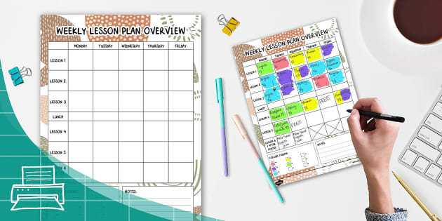 Boho Shapes | Weekly Lessons Overview Planner (teacher made)