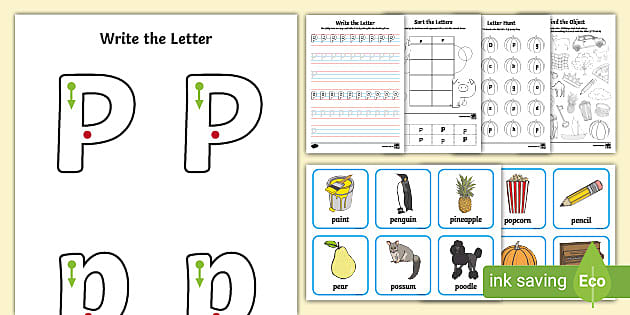 Letter P Handwriting Activity Pack (teacher made)