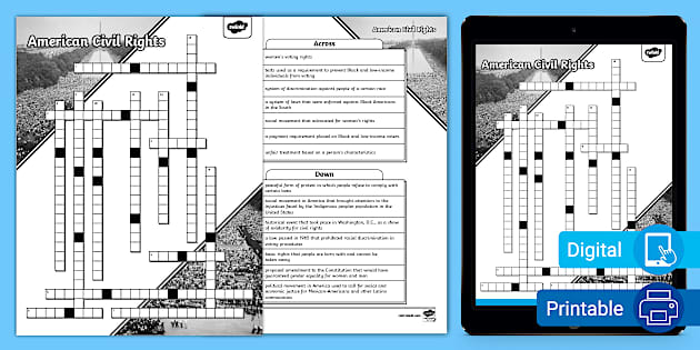 Civil Rights Crossword Puzzle | Civil Rights | Twinkl USA