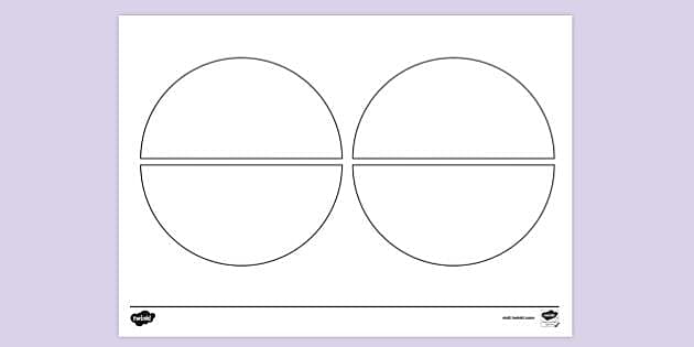Circle in Halves Lengthways Colouring Sheet (teacher made)