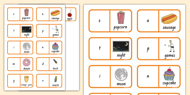 Level 2 Night Market Initial Sounds Dominoes (teacher made)