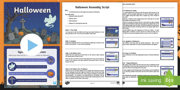 Whole School Halloween Assembly - PowerPoint and Script