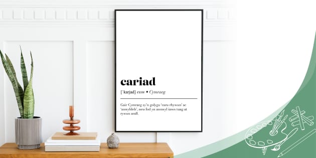 Poster Teipograffeg Diffiniad Gair Cymraeg Cariad