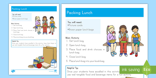 Packing Lunch Step-by-Step Instructions (profesor hizo)