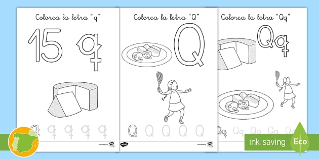 Hoja de colorear: La letra q (teacher made) - Twinkl