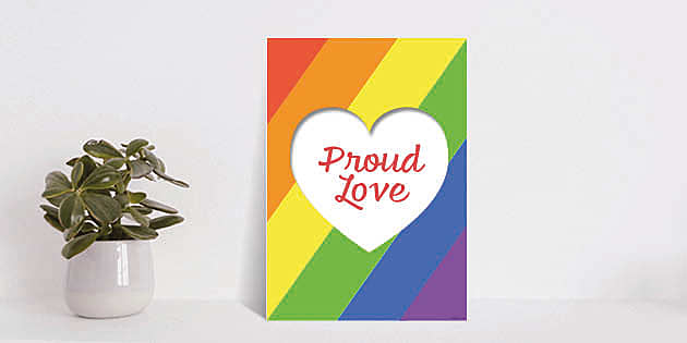 Proud Love Postcard (teacher made) - Twinkl