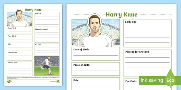 Harry Kane Fact File,Harry Kane (teacher made) - Twinkl