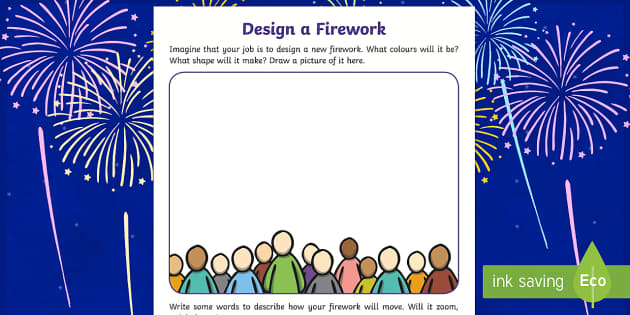 Guy Fawkes Firework Design Worksheet - Twinkl
