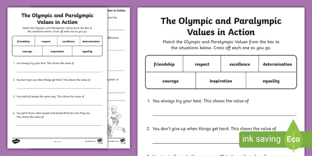 The Olympic and Paralympic Values in Action (Teacher-Made)