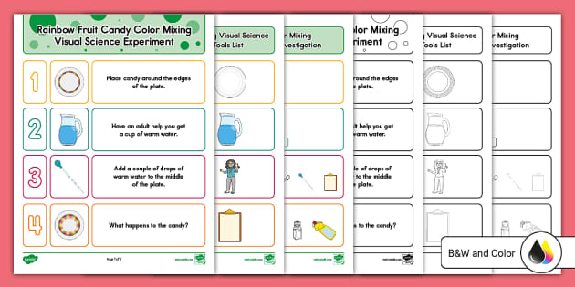 Fruit Candy Rainbow Color Mixing Visual Science Experiment