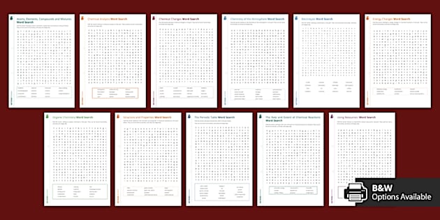 Chemistry Word Search Resource Pack (teacher made) - Twinkl