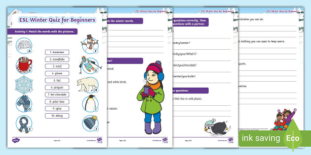 15 Winter Activities for ESL Students - Twinkl