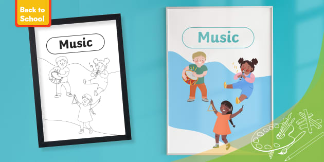 Music Subject Classroom Sign Poster | Twinkl Art Gallery