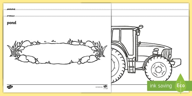 On the Farm Colouring Sheets | Tractor Template | Twinkl