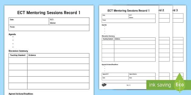Early Career Teacher (ECT) Mentoring Sessions Record