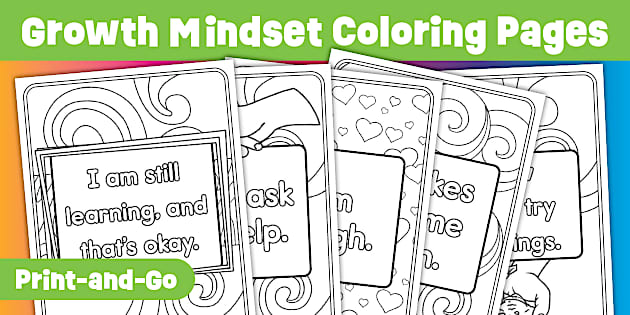 Growth Mindset Coloring Pages - Engaging Art - Twinkl