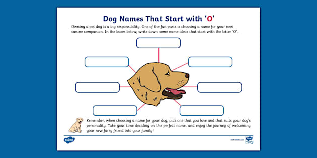 Dog Names That Start with 'O' Activity (teacher made)