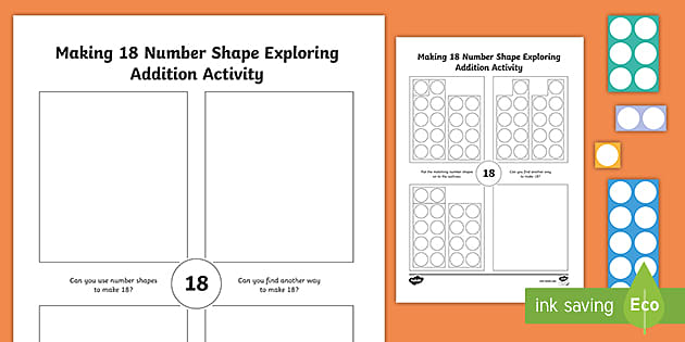 Making 18 Number Shape Exploring Addition Activity