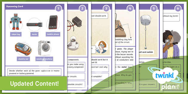 Science: Electricity: Year 4 Reasoning Cards (teacher made)