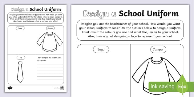 Design Your Own School Uniform Activity Sheet teacher Made 