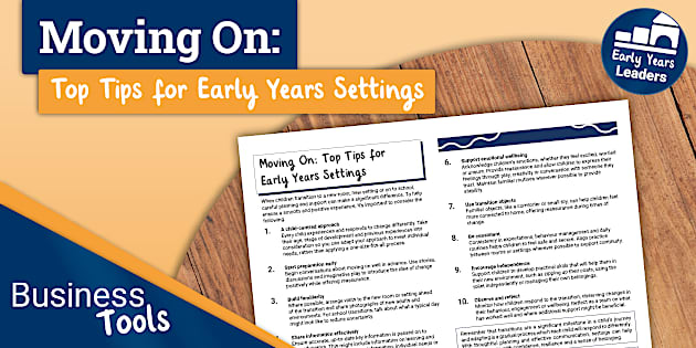 Moving On: Top Tips for Early Years Settings