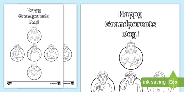 Auslan Grandparents Day Colouring Pages (teacher made)