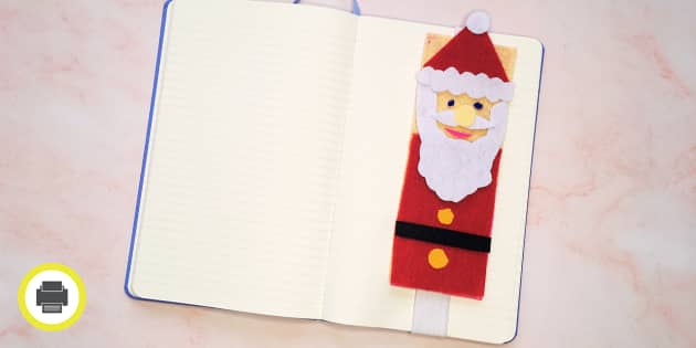 Santa Christmas Elastic Bookmark Craft Instructions - Twinkl