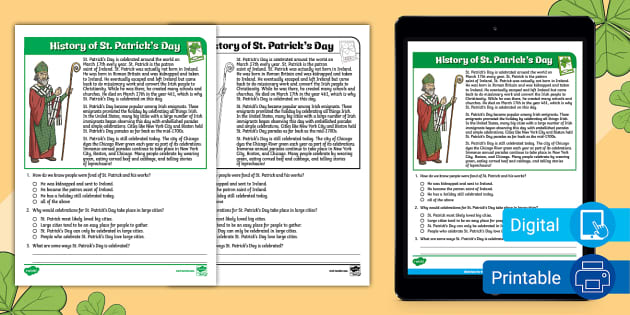 St Patrick's Day Reading Comprehension Activity | Twinkl USA