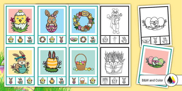 Easter Matching Clip Cards (teacher made) - Twinkl
