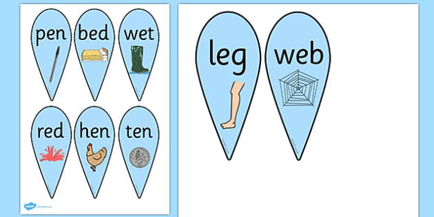 FREE! - CVC Word Fans (E) (Teacher-Made)