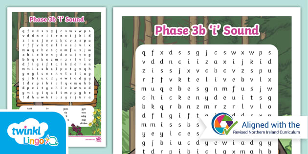 Northern Ireland Linguistic Phonics Phase 3b 'i' Sound Word Search