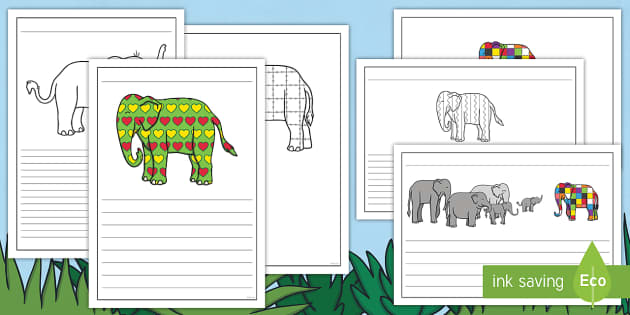 Writing Frames Pack to Support Teaching on Elmer - Twinkl