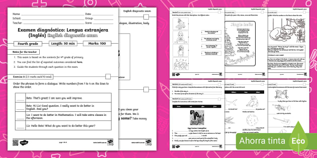 Diagnostic exam: Fourth grade (Teacher-Made) - Twinkl