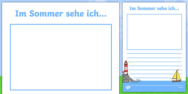 In the Summer I See German Writing Worksheet / Worksheet, worksheet