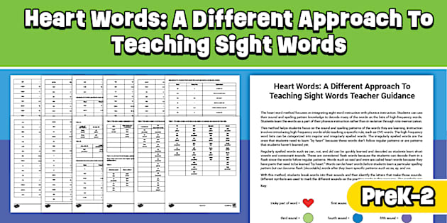 Heart Words: A Different Approach To Teaching Sight Words Teacher ...