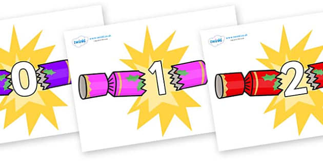 Numbers 0-100 on Christmas Crackers (Cracking) - Twinkl
