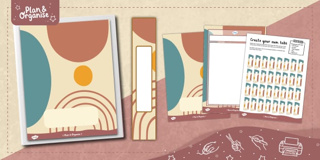 Muted Neutral Tones | Personalised Binder Pack - Twinkl