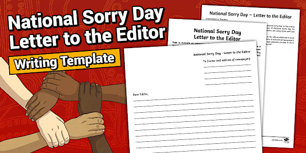 National Sorry Day Letter to the Editor Writing Template