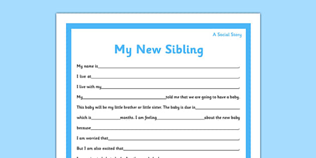 Social Situation Sheet New Sibling Primary (teacher made)