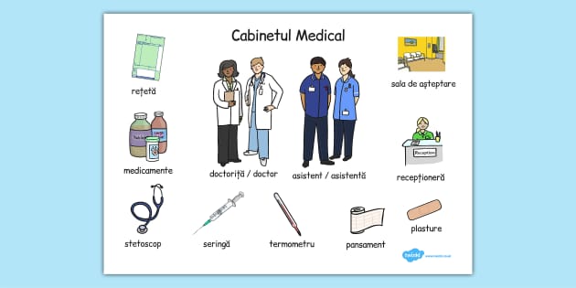 La doctor - Planșă cu imagini și cuvinte