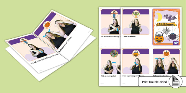 ASL Halloween Emergent Reader (teacher made) - Twinkl