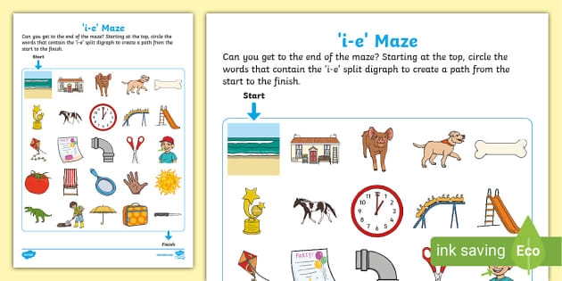 Split Digraph 'i-e' Phonics Maze (teacher made) - Twinkl