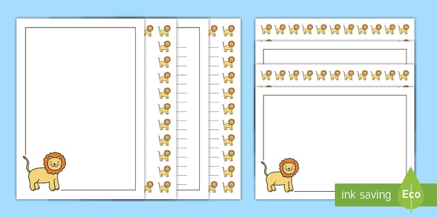 Lion Landscape Page Borders- Landscape Page Borders - Twinkl