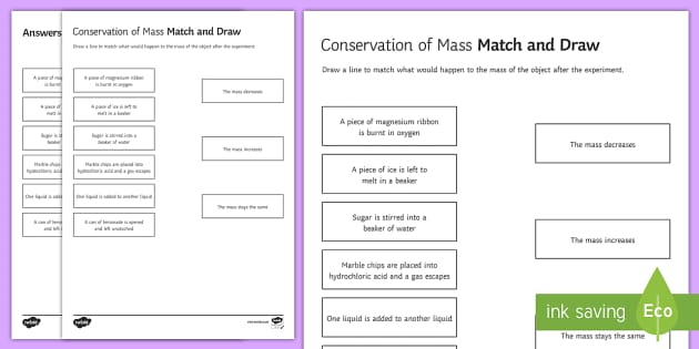 Conservation of Mass Match and Draw