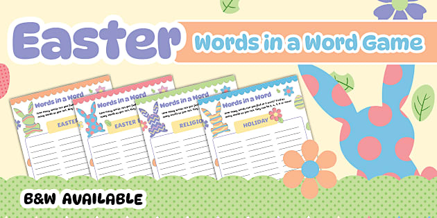 Words in a Word Game - Easter