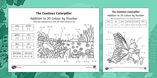 The Cautious Caterpillar Addition to 20 Colour by Number