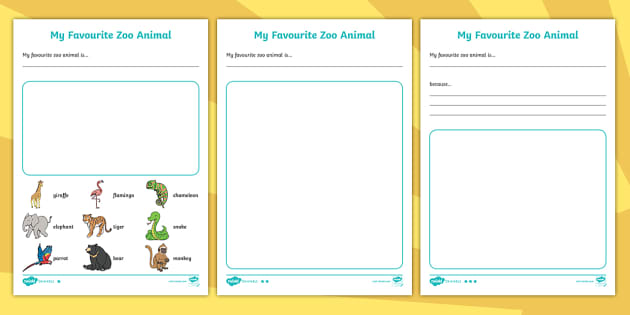 The Zoo Vet: My Favorite Zoo Animal Writing Worksheet