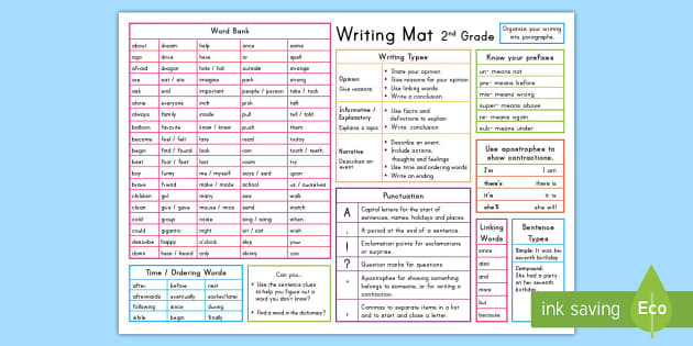 Second Grade Writing Mat (teacher made) - Twinkl